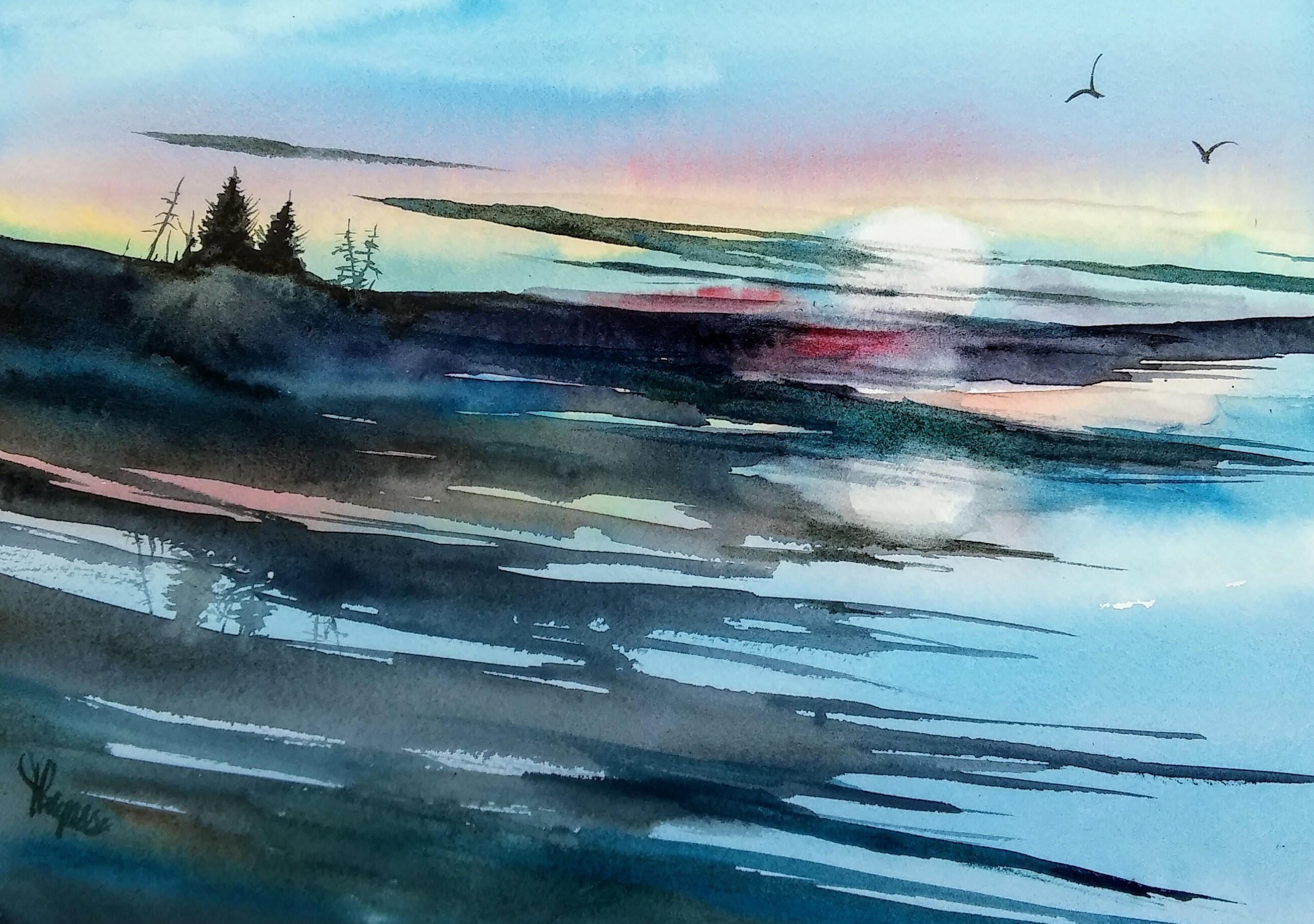 ORIGINAL painting Watercolor painting WATERCOLOR Painting | Etsy