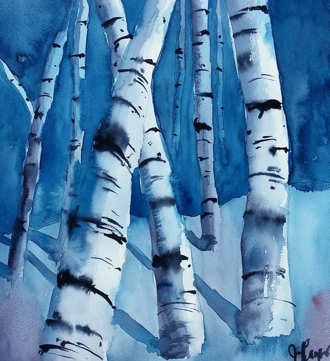 Original Watercolour Painting by Jim Lagasse | Trees Painting ...