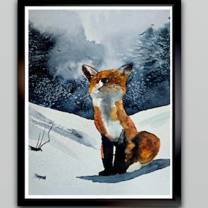 5 X 7" Prints Fox in the Forest, Fox Print, Animal Print, Animal Art ...