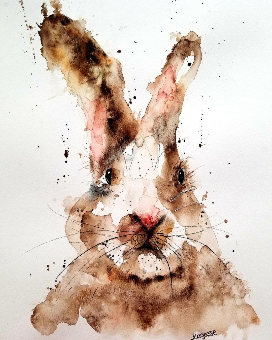 Rabbit Print, Animal Art, Children's Room Art, PRINT, Rabbit ...
