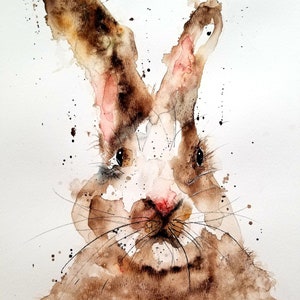 Rabbit Print, Animal Art, Children's Room Art, PRINT, Rabbit ...