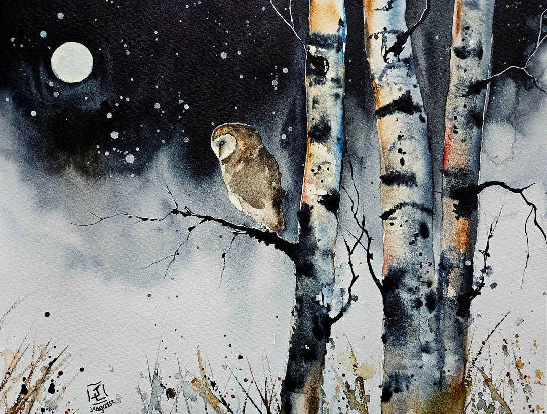 Barn Owl Print, Owl Prints, Animal Art, Bird Painting, Animals ...
