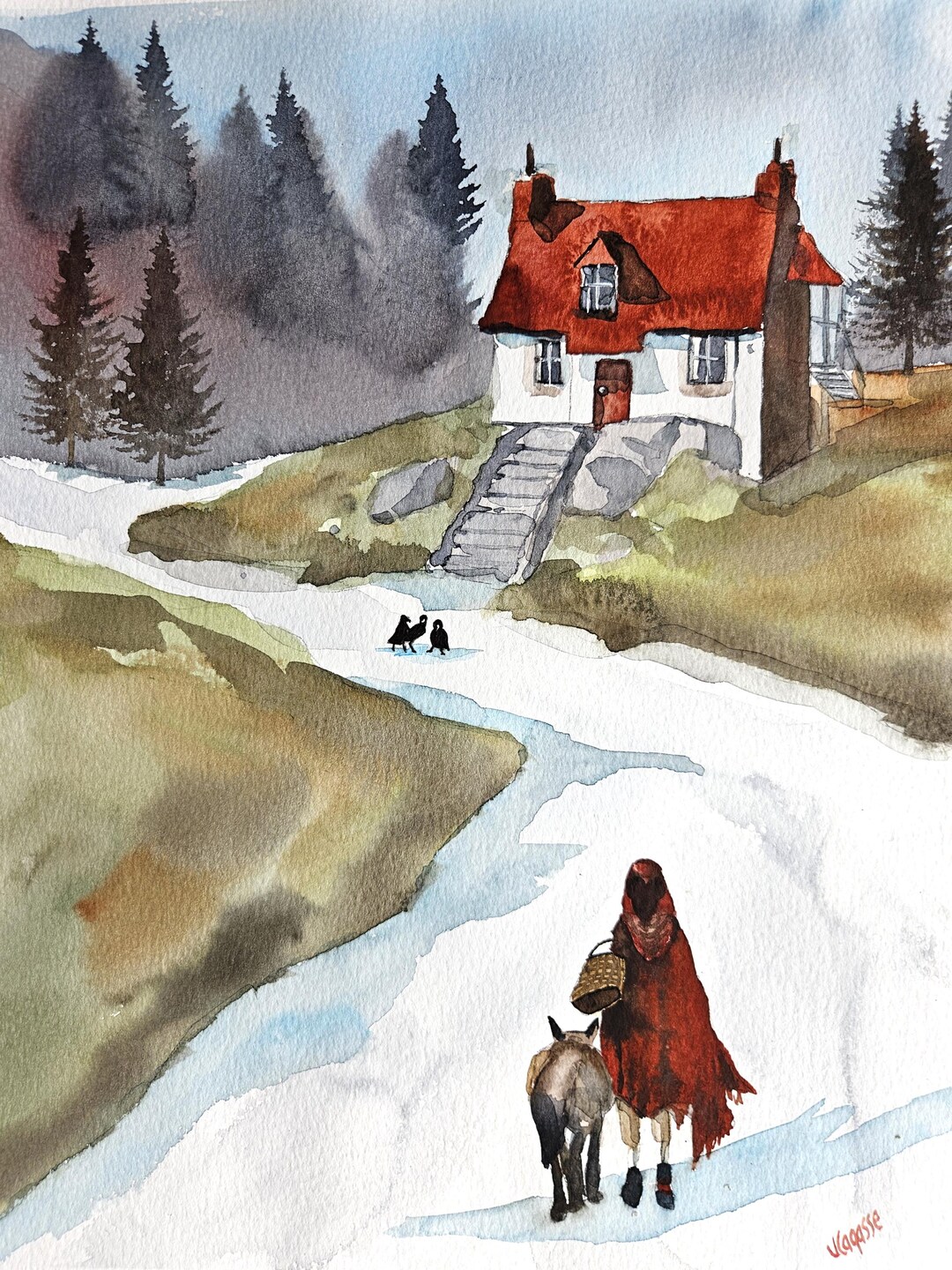 ACEO Print Aceo Limited Edition Art Card Watercolor Print Landscape ...