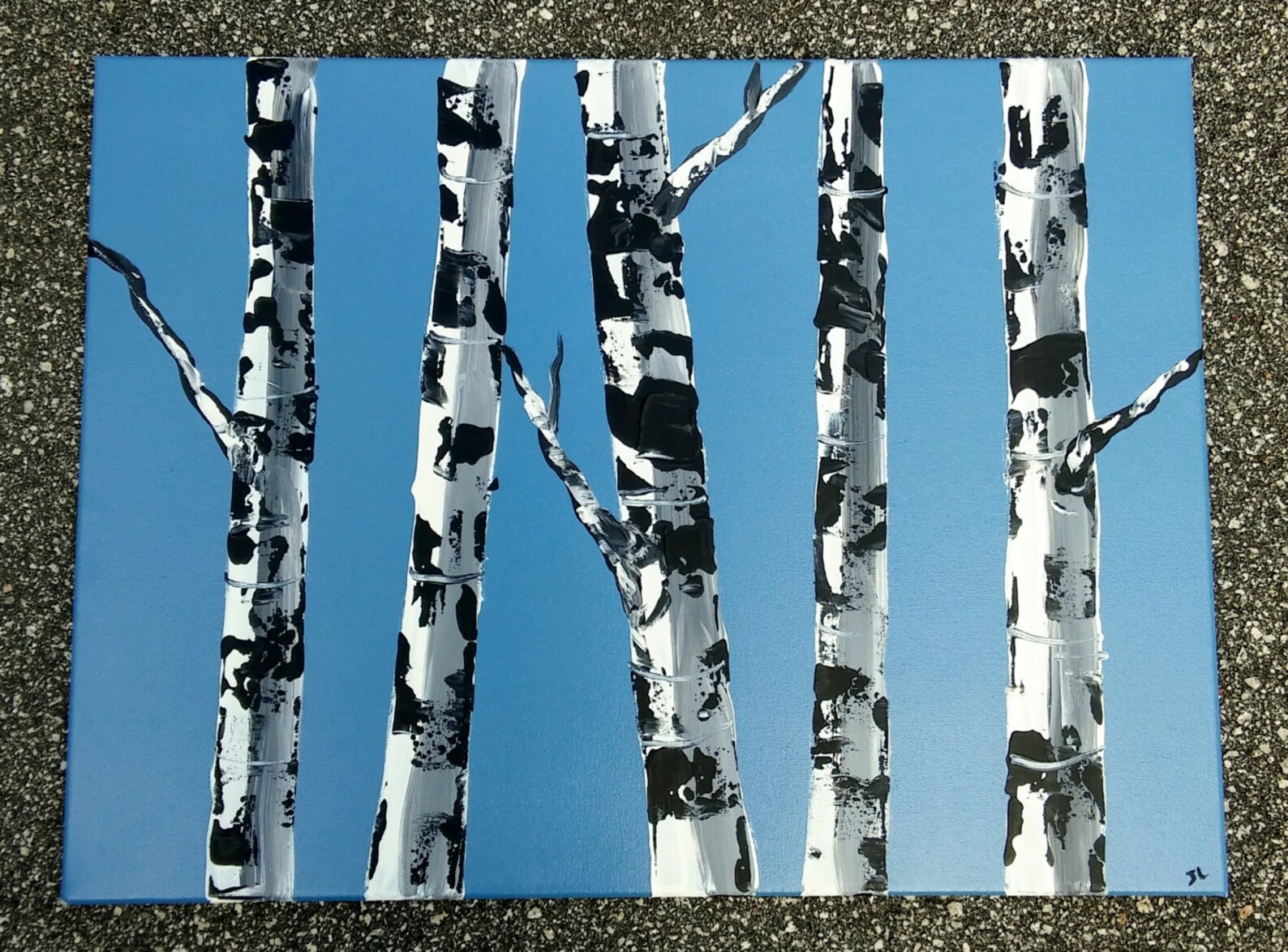 BIRCH TREE ART - Original Acrylic Landscape Painting, Birch Tree Art ...