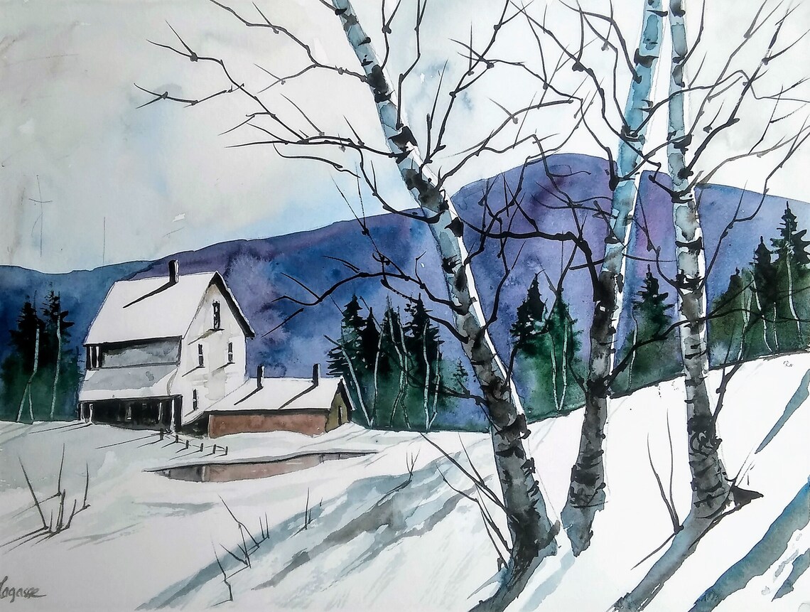 Original Watercolour Painting by Jim Lagasse Trees Painting - Etsy