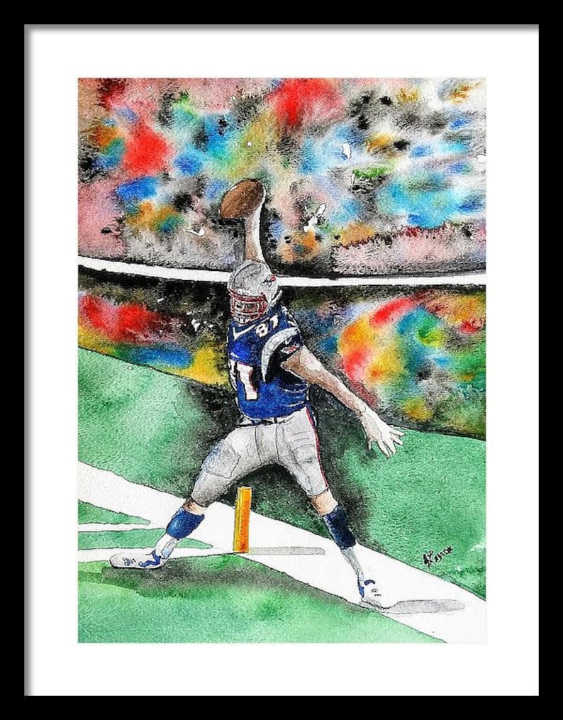 New england Patriots rob gronkowski art Original Watercolor | Etsy