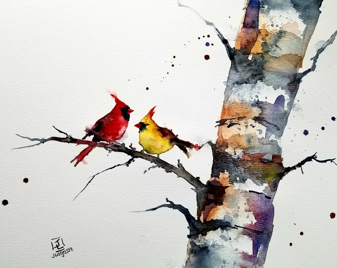 Cardinal Painting, Birch Tree Painting, Animal Art, Bird Painting ...