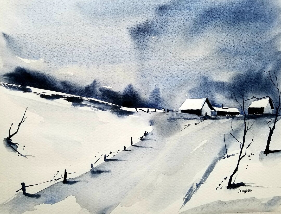 Original Painting, Semi Abstract Painting, Watercolor Original ...