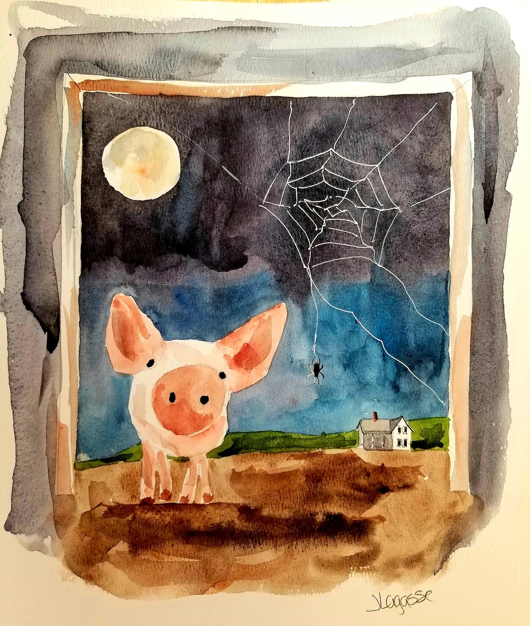 Charlotte's Web, Animal Art, Children's Room Art, PRINT, PIG ...