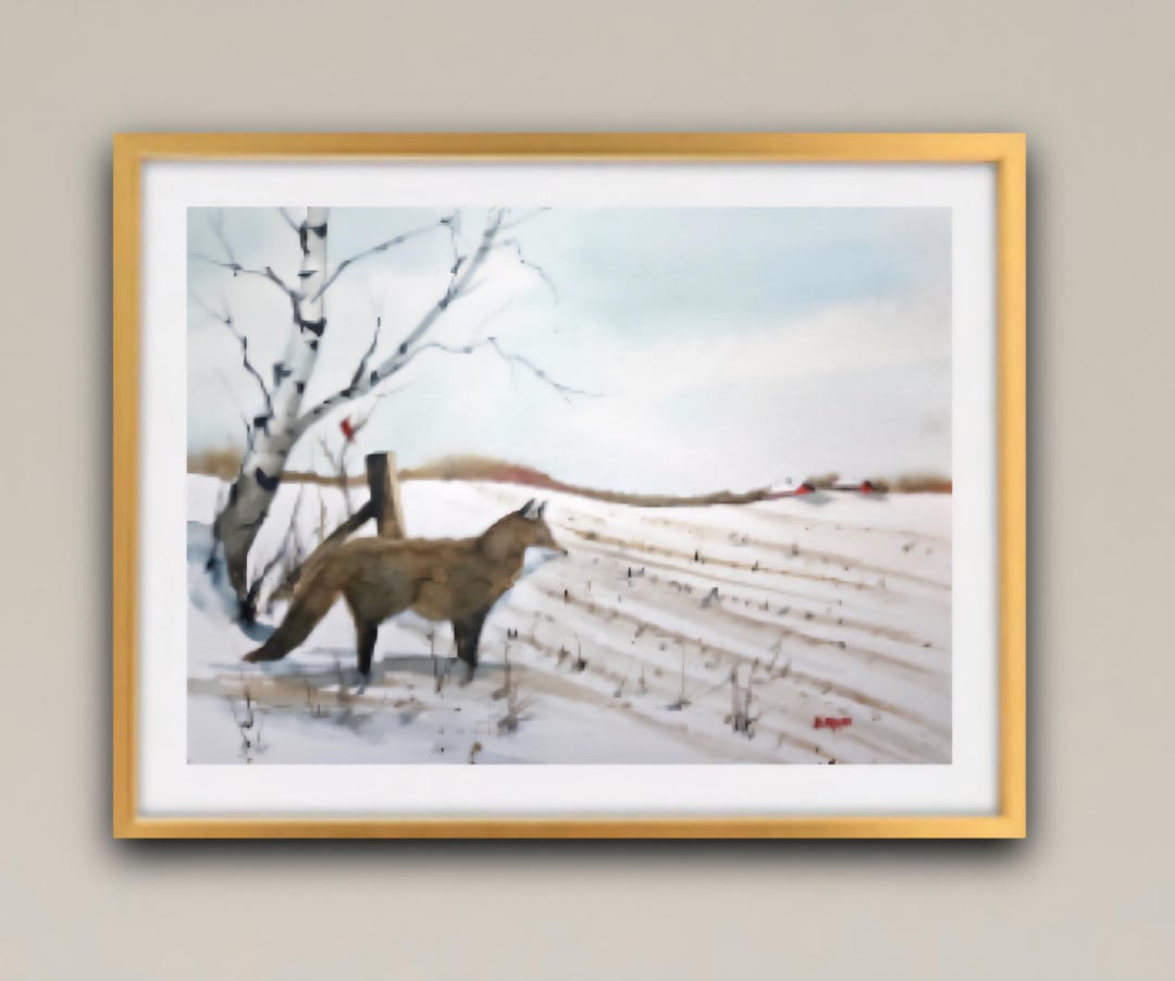 Fergus the Fox and the Winter Visitor Watercolor Original Painted by ...