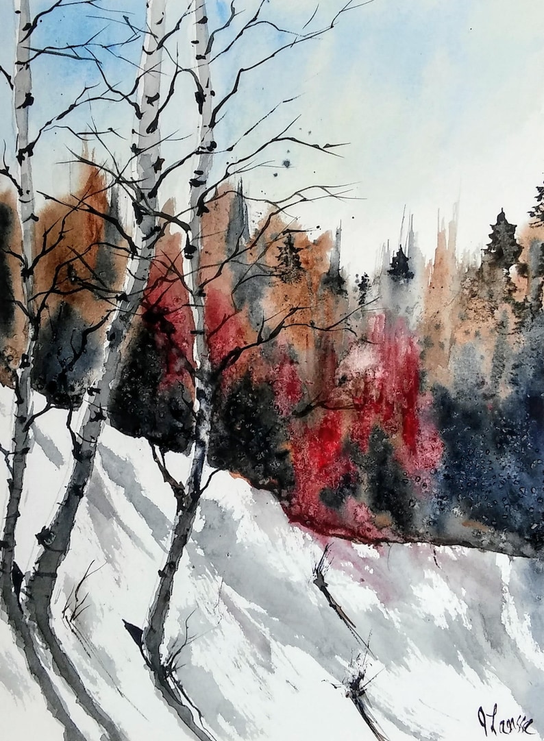Original Watercolour Painting by Jim Lagasse Silver Birch - Etsy UK