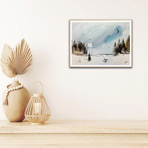 The Fox Who Chased the Moon, Original Watercolor Painting 9 X 12" by ...