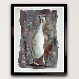Goose Painting, Animal Art, Children's Room Art, ORIGINAL, Bird Art ...