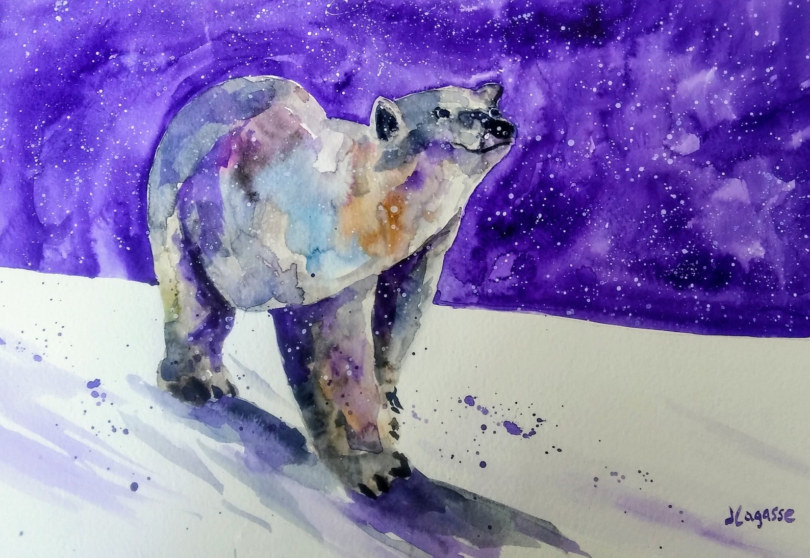 Polar Bear Watercolor painting Polar Bear Watercolor | Etsy