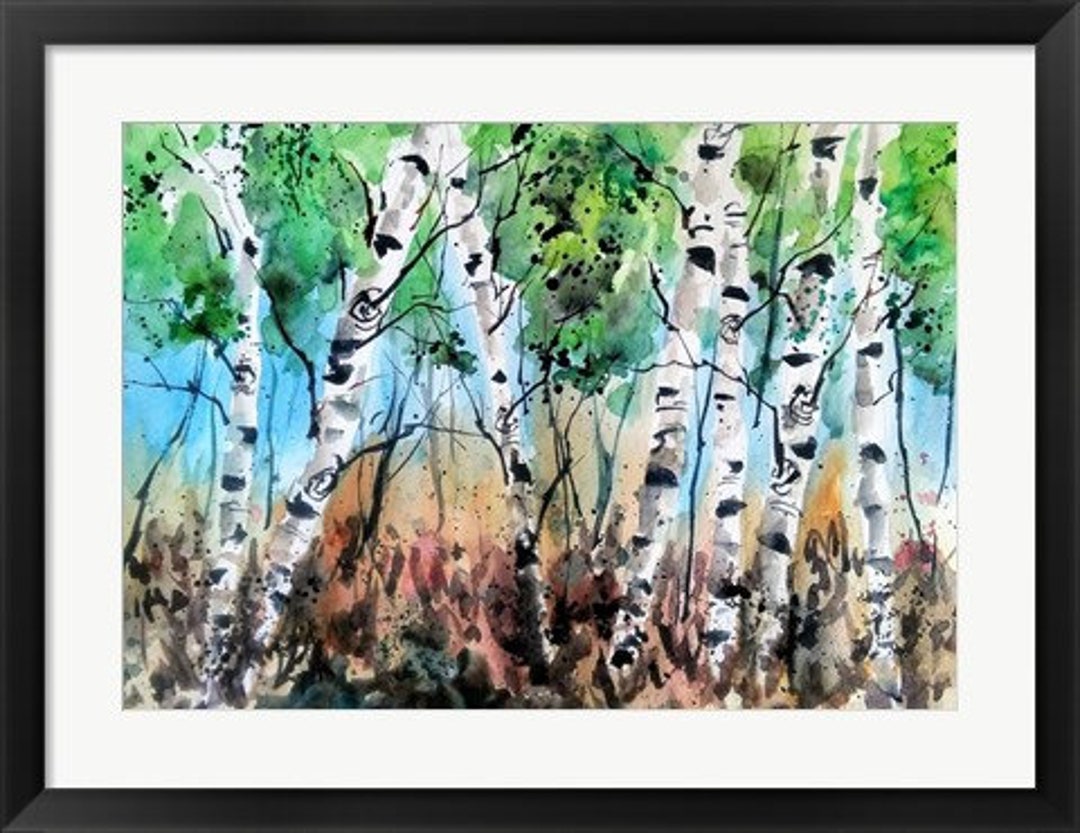 Original Watercolor Painting by Jim Lagasse, Watercolor Tree , Birch ...