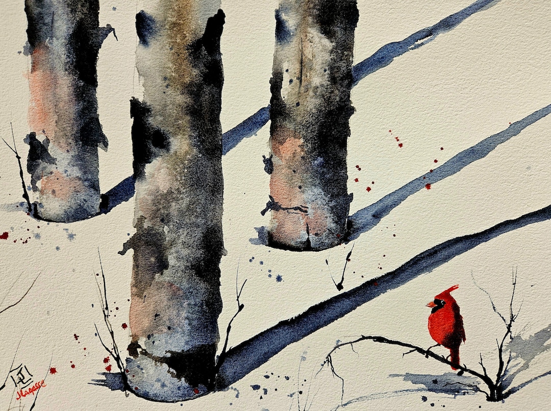 Cardinal Bird Painting Original Watercolor Painting, Bird Art,cardinal ...