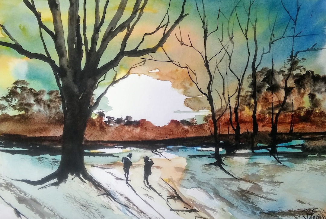 Original Watercolour Painting by Jim Lagasse | Trees Painting ...