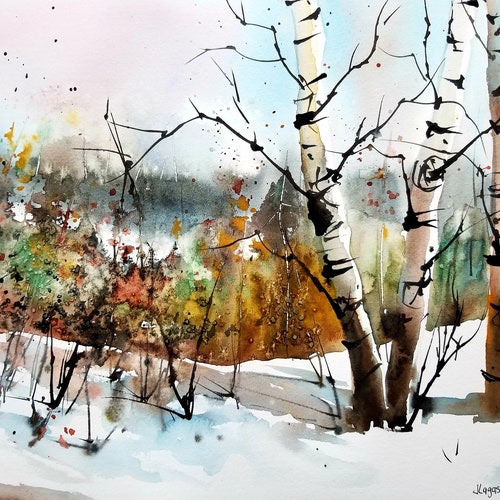 Original Watercolor Painting Landscape Jim Lagasse Art Wall - Etsy