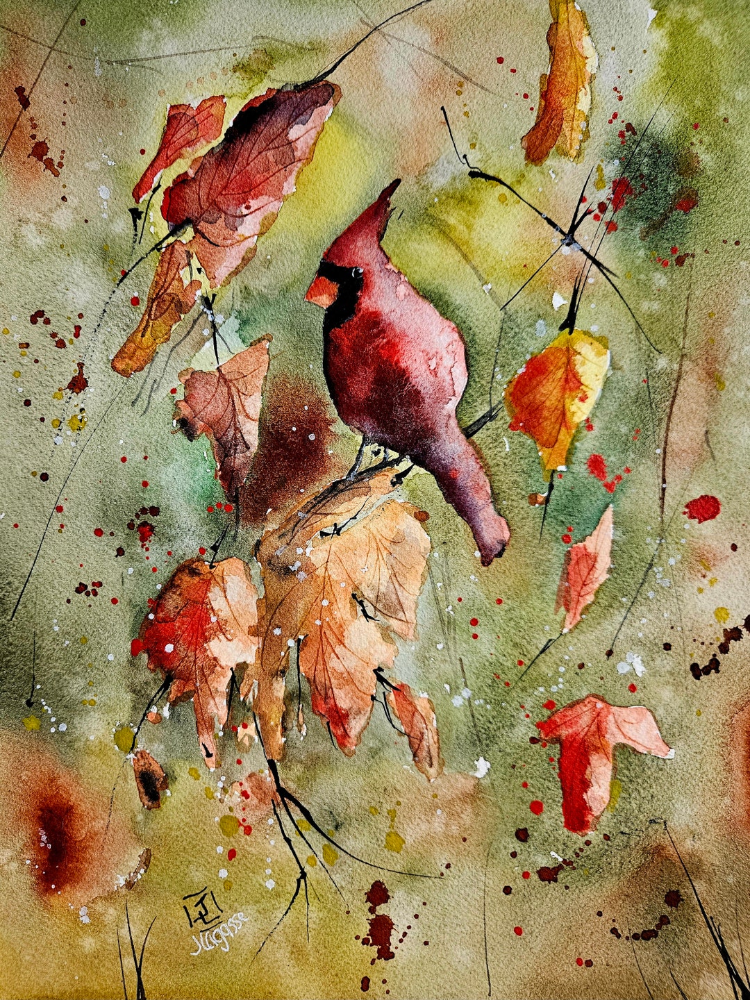 Cardinal Bird Painting Original Watercolor Painting, Bird Art,cardinal ...