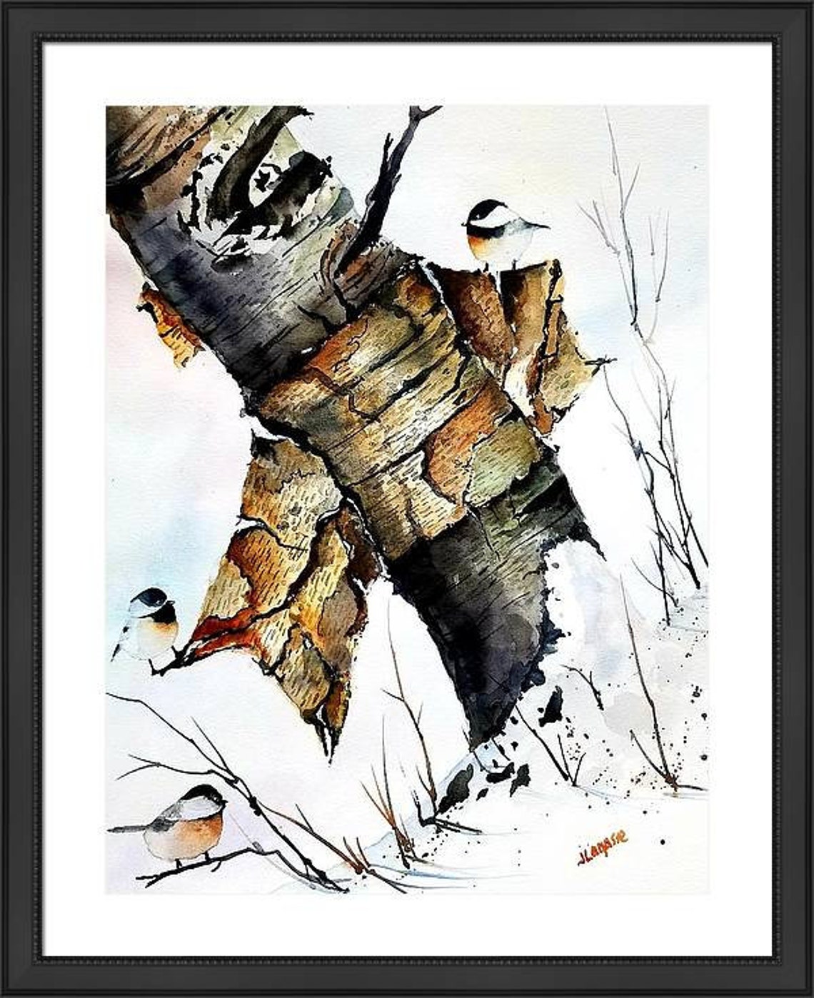 Birch Tree Painting Jim Lagasse Watercolor Birch Tree ART - Etsy