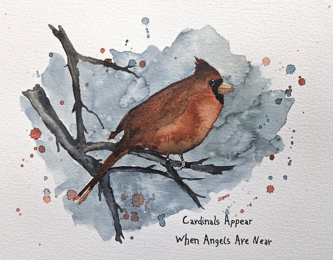 Cardinal Bird Painting Original Watercolor Painting, Bird Art,cardinal ...
