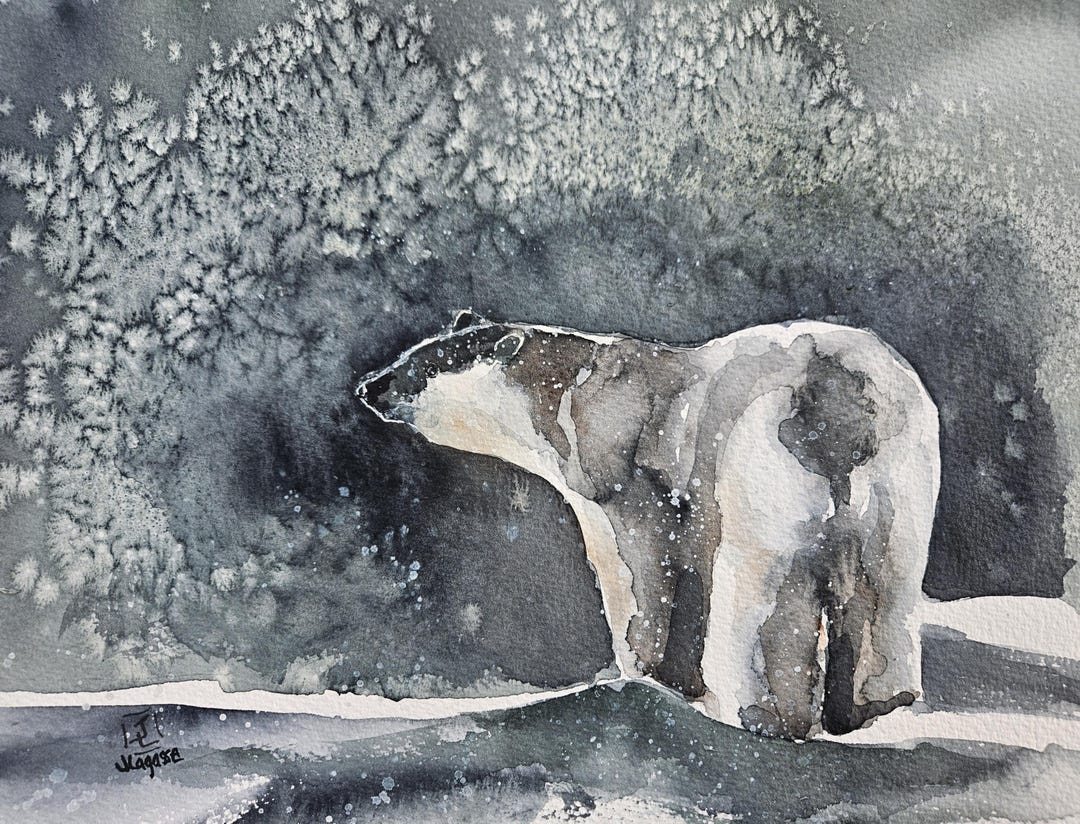 Polar Bear Watercolor Painting, Polar Bear, Watercolor Painting ...