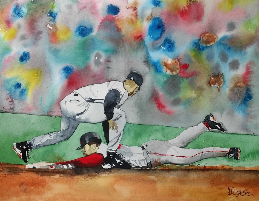 BOSTON RED SOX Art Watercolor Print. the Steal of the Century, Dave ...