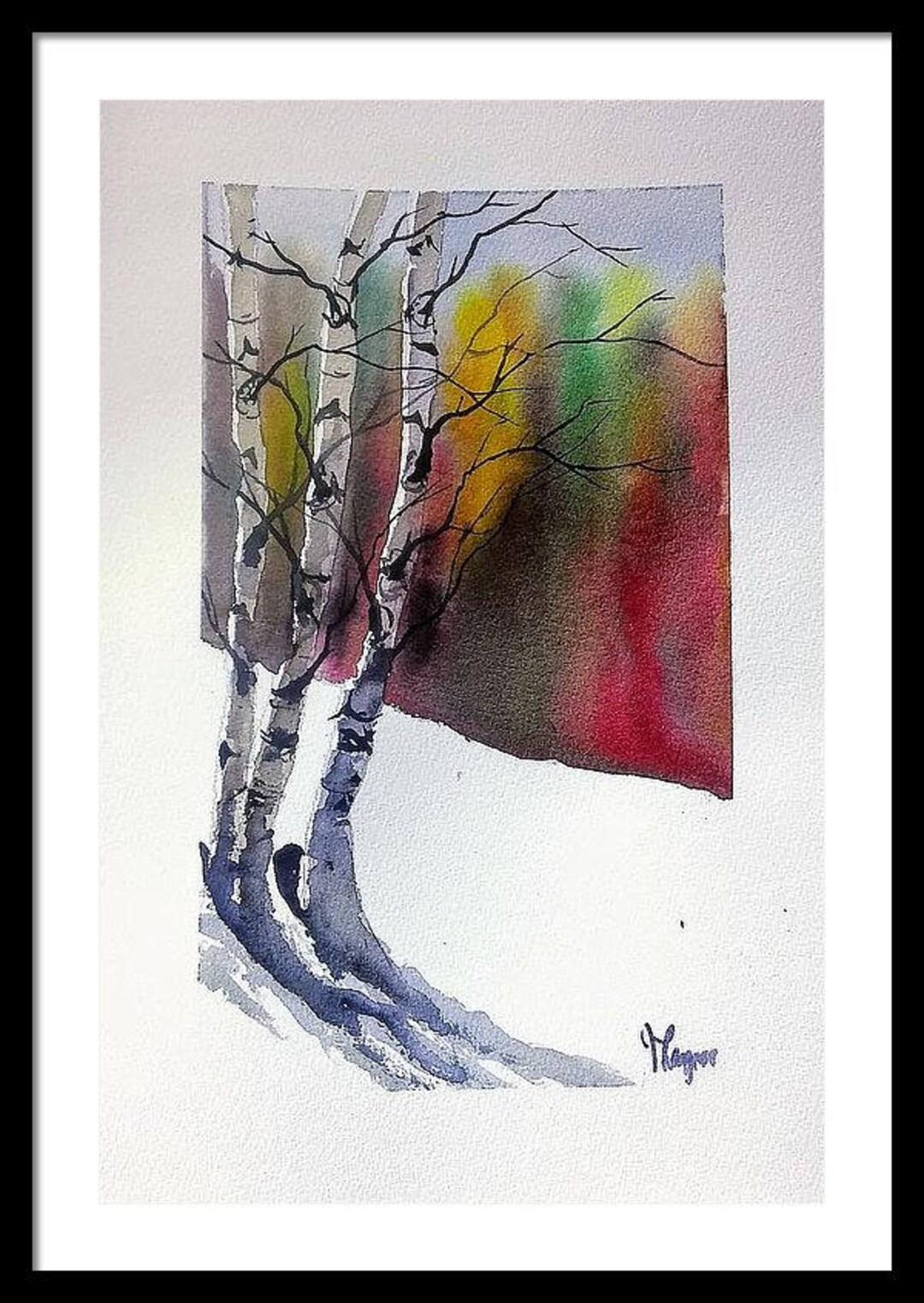 Original Watercolour Painting by Jim Lagasse | Trees Painting ...