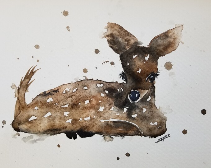 Fawn Painting, Baby Deer, Painting, Original Art, Animal Painting, Fawn ...