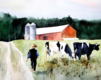 ACEO Print Aceo Limited Edition Art Card Watercolor Painting Landscape ...