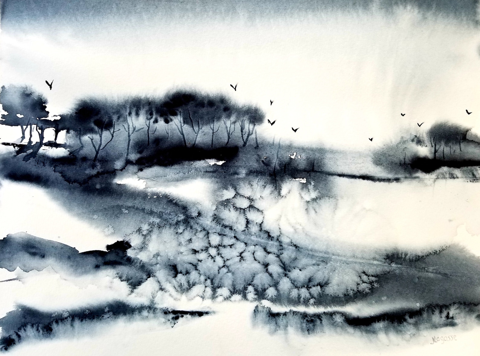 Semi Abstract Watercolor Painting Abstract Original - Etsy