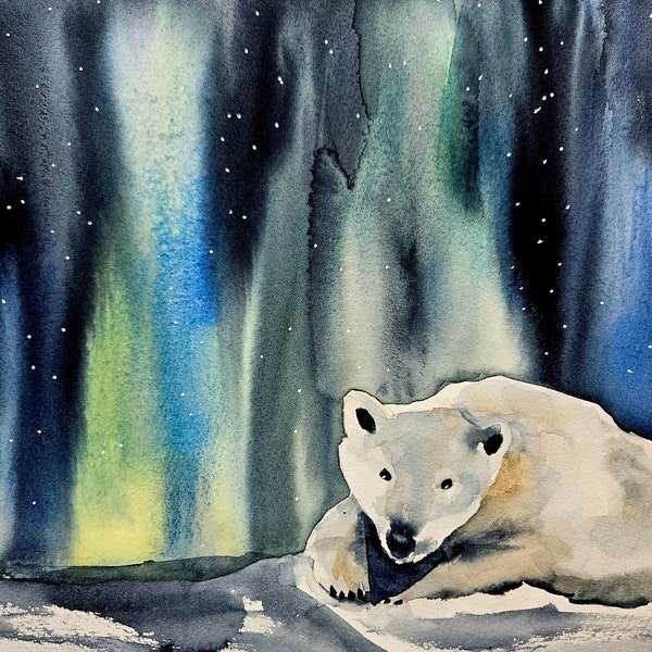 Polar Bear Painting - Etsy