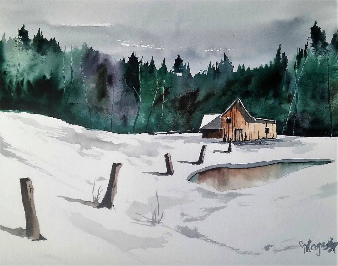 Original Watercolour Painting by Jim Lagasse | Trees Painting ...