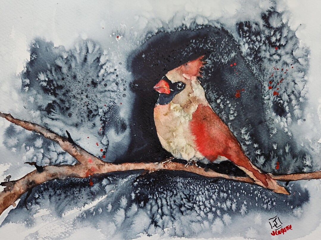 Cardinal Bird Painting Original Watercolor Painting, Bird Art,cardinal ...