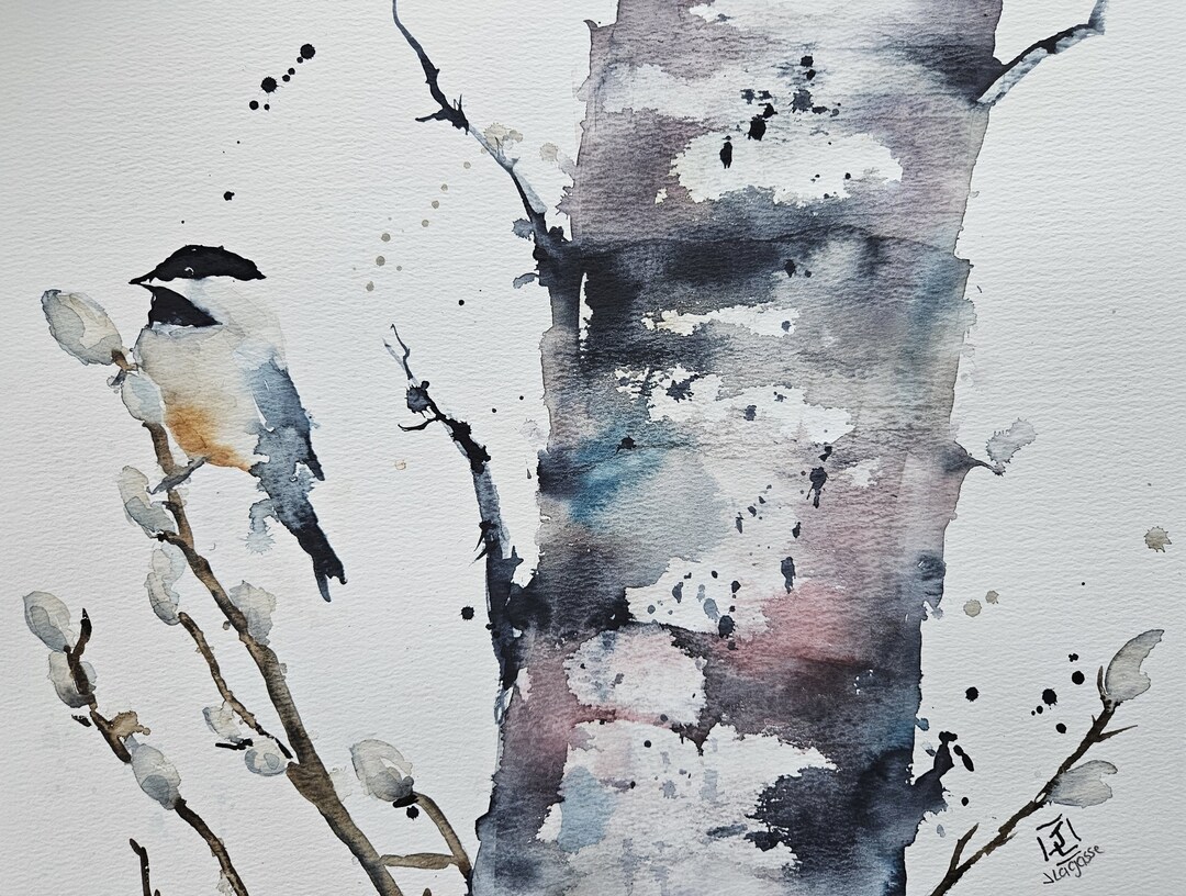 Chickadee Print, Nursery Prints, Original Art, Wall Art, Bird Painting ...
