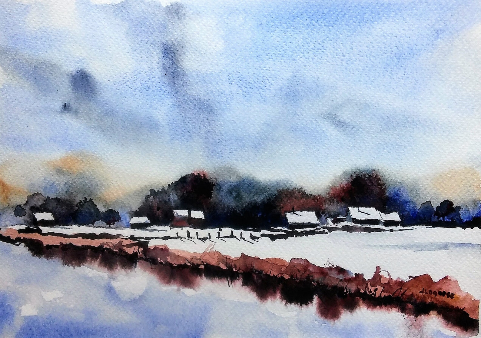 Landscape Watercolor Painting by Jim Lagasse | Painting | Original ...