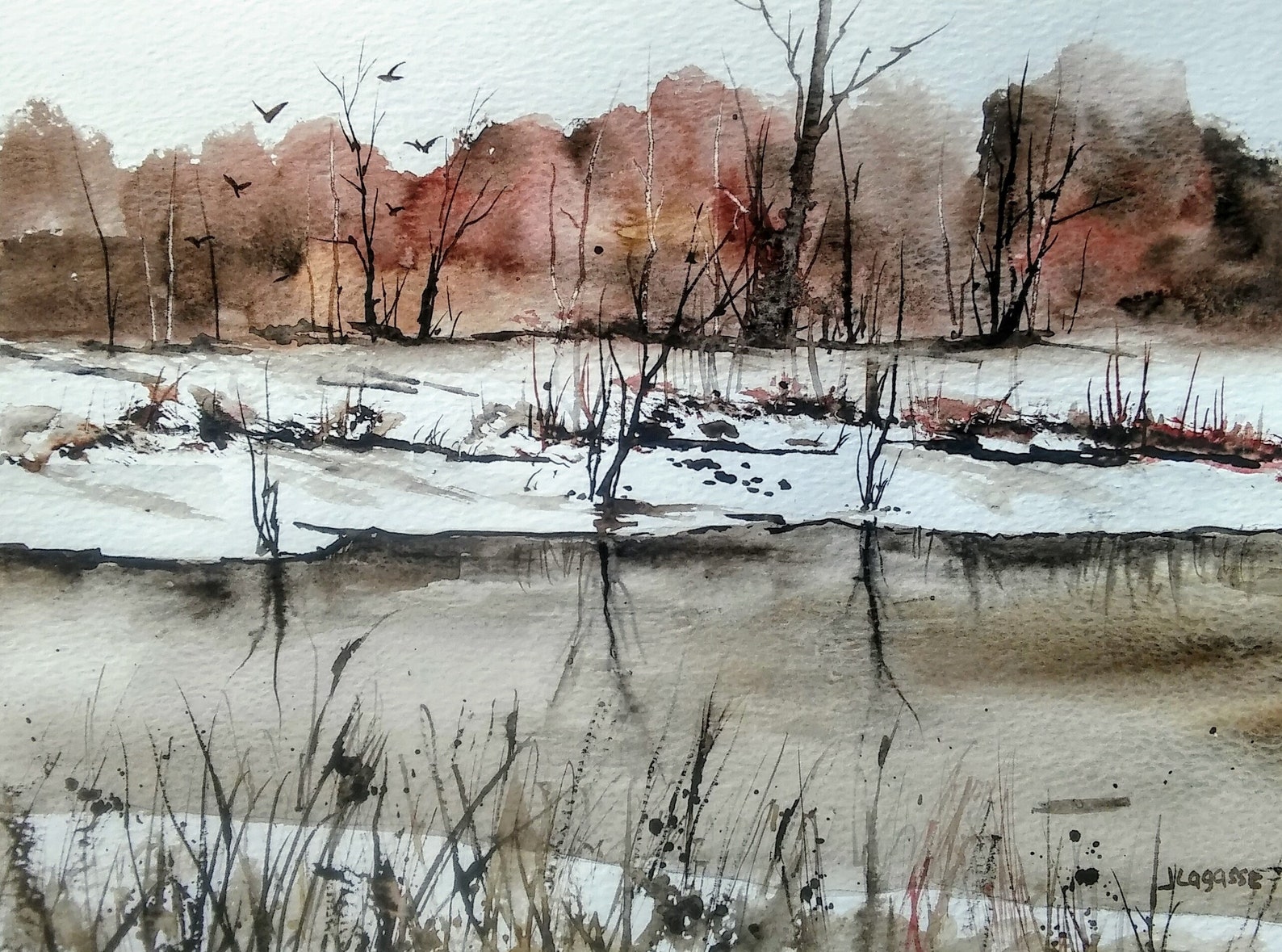 Abstract Landscape Landscape Watercolor Abstract Landscape - Etsy