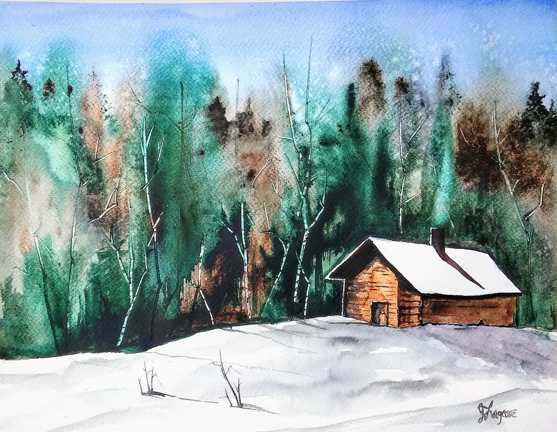 Original Watercolour Painting by Jim Lagasse Barn Painting - Etsy