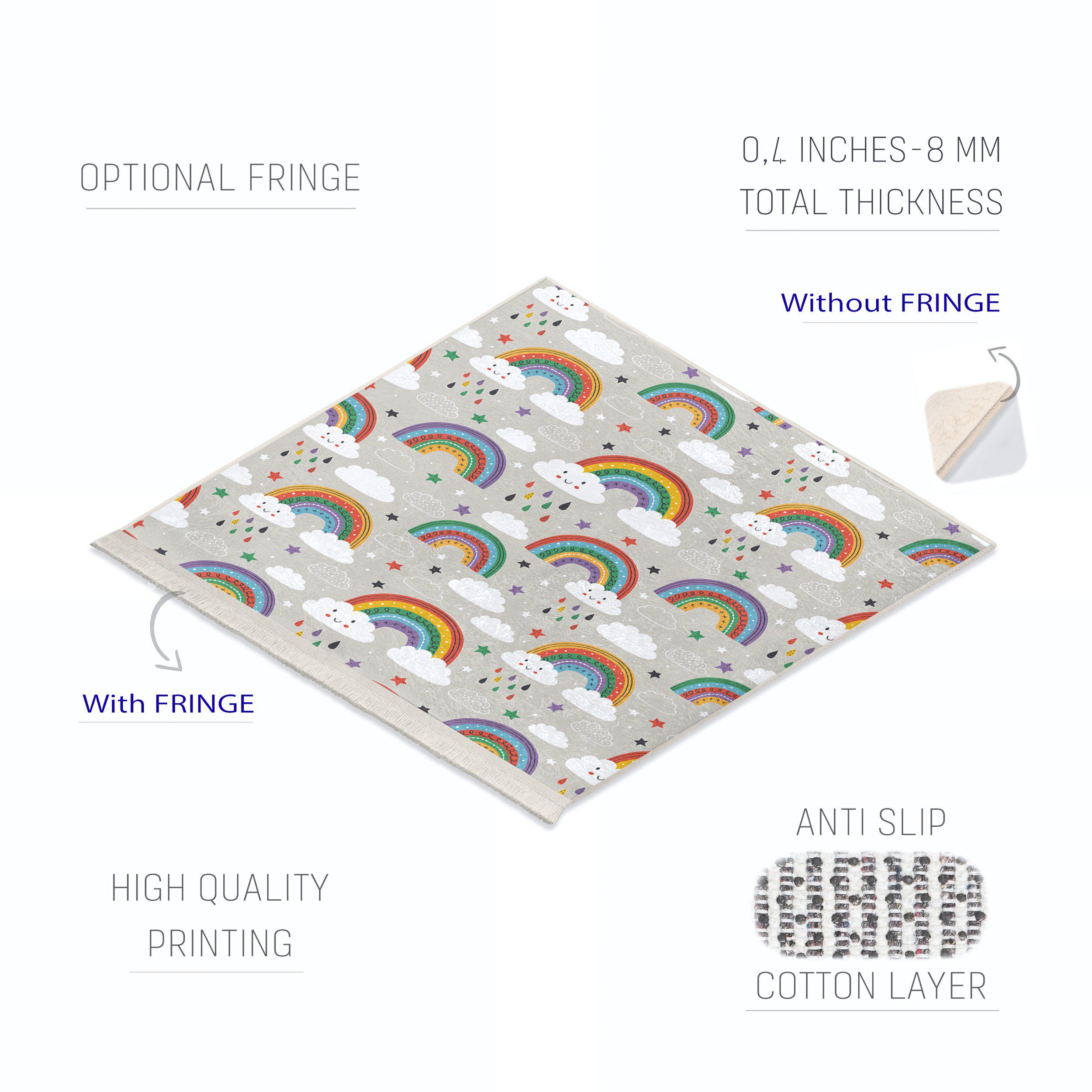 Safari Animals Kids Room Rug - Zebra Elephant Giraffe Runner - Colorful ...