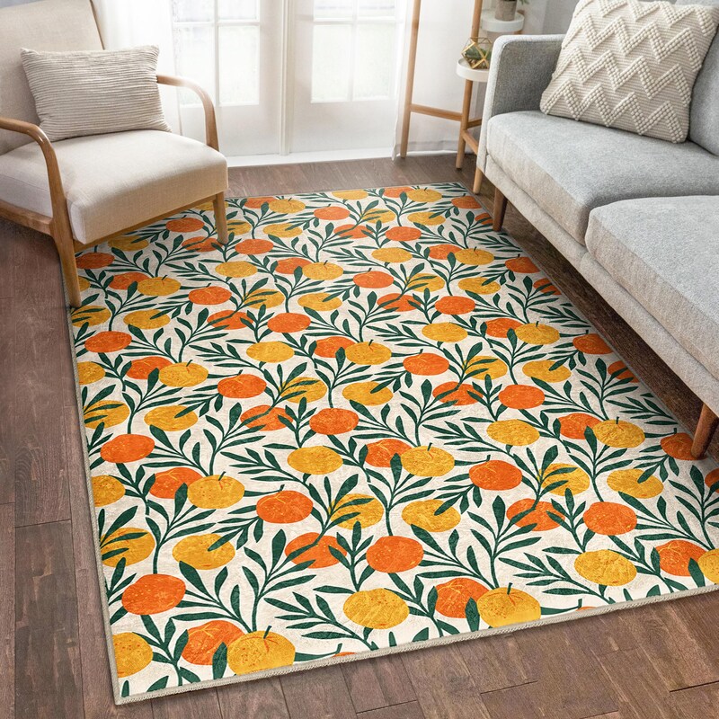 Orange Rug - Etsy