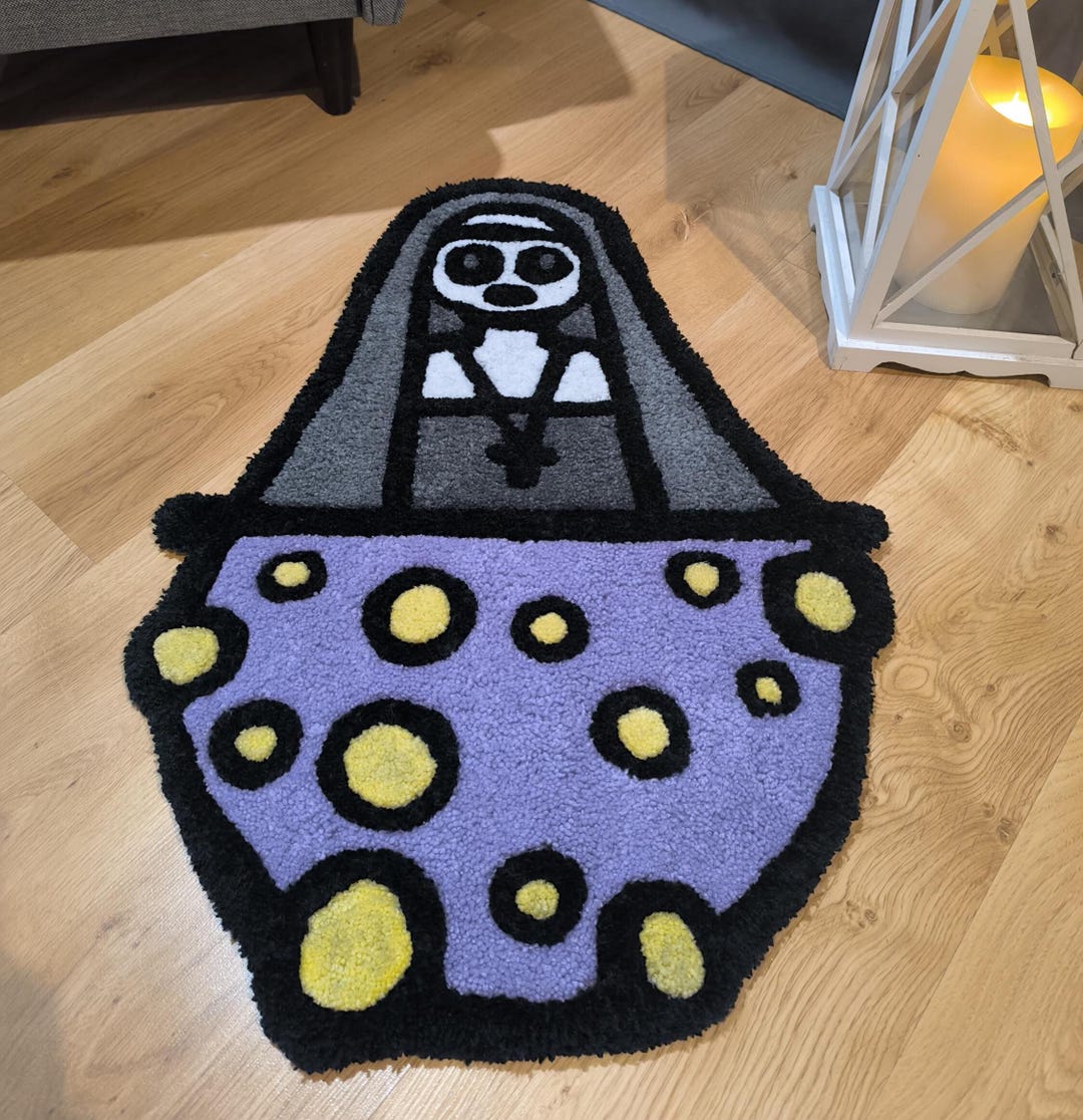 Gothic Rug, Horror Nun Rug, Gothic Rug Purple, Witchy Rug, Halloween ...