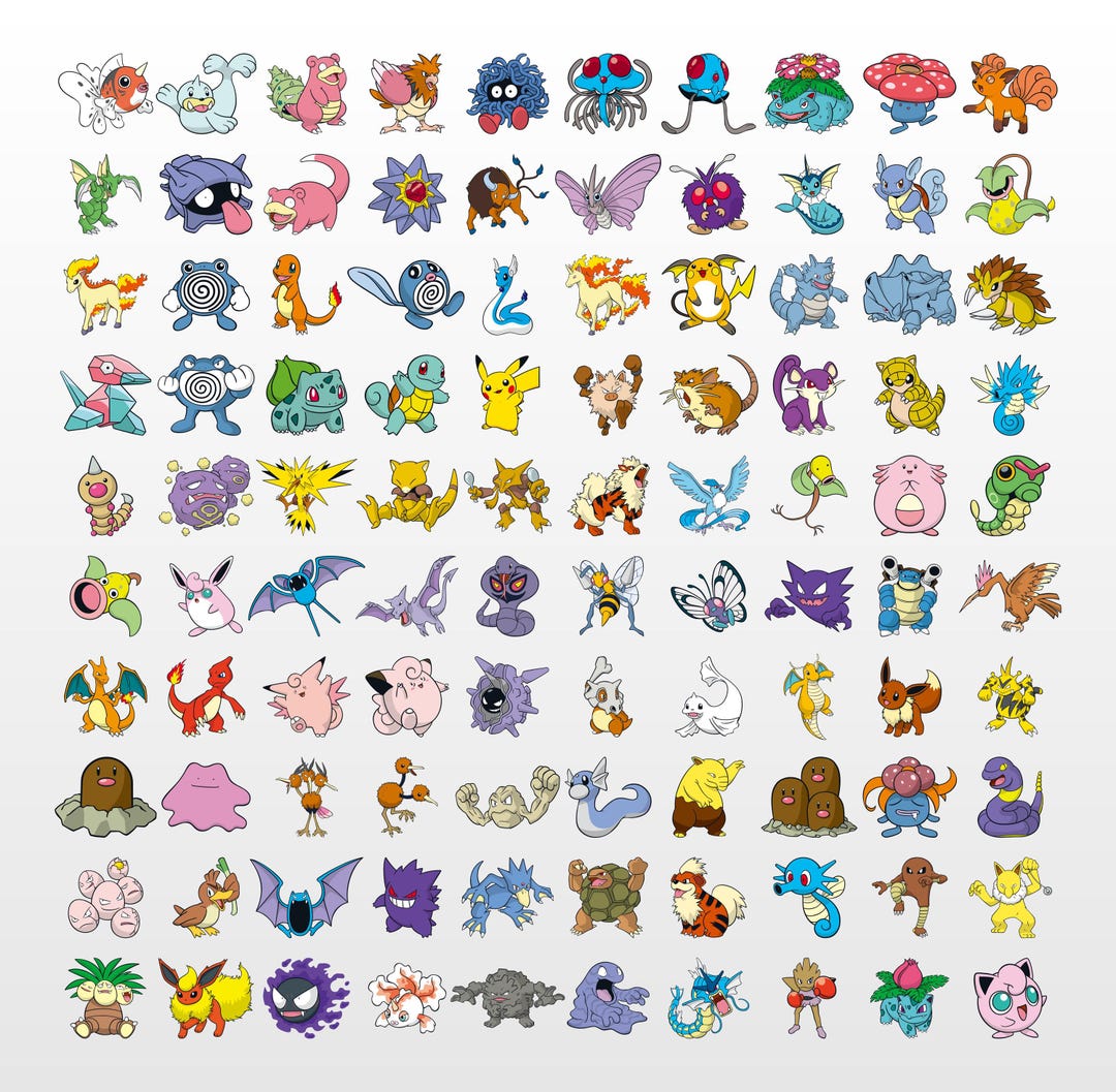Pokemon SVG Vector Drawings 600 Pokemon PDF and SVG and Pokemon ...