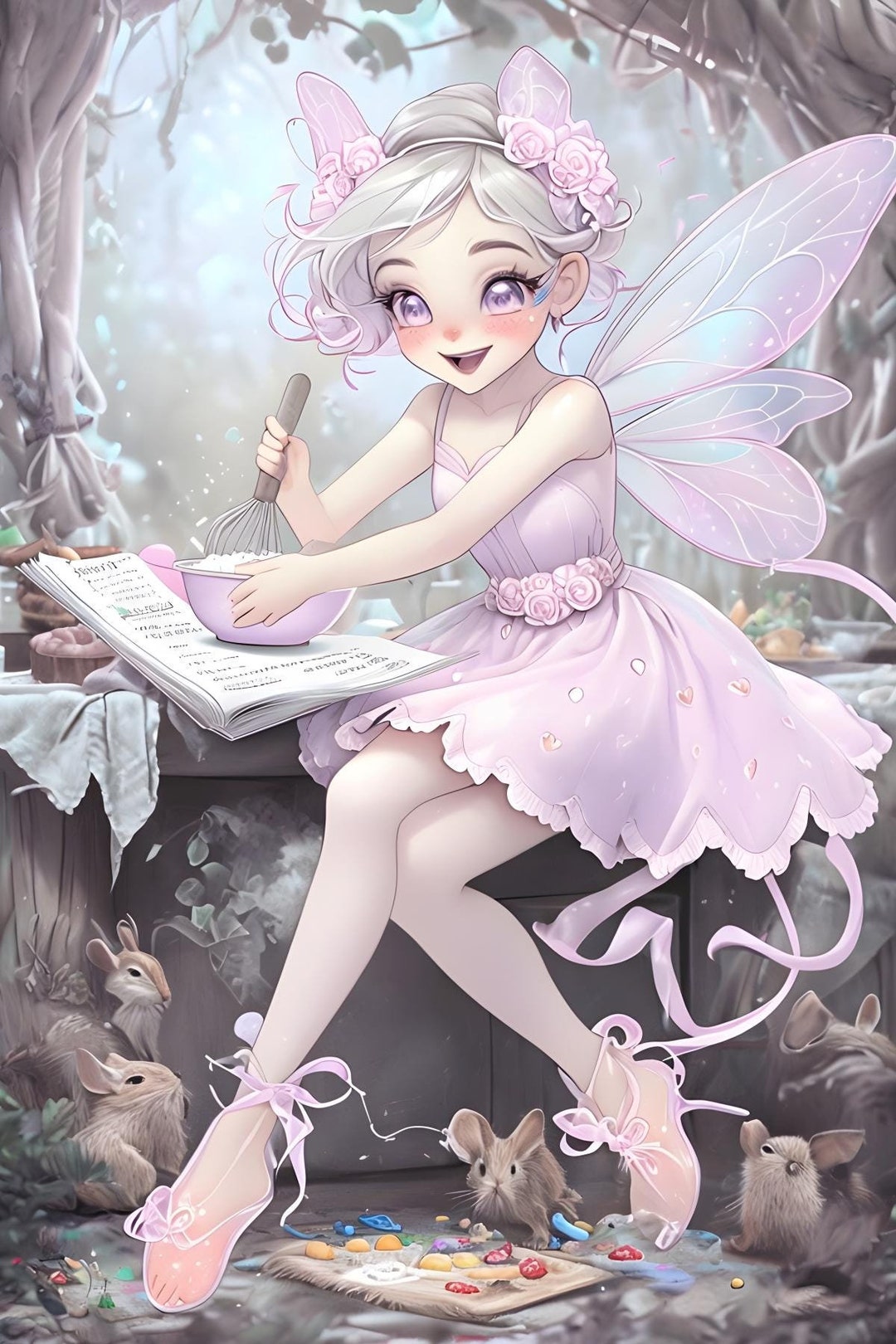 Fairy Printable Image, Happy Fairy, Poster, Wall Art , Paper Craft ...
