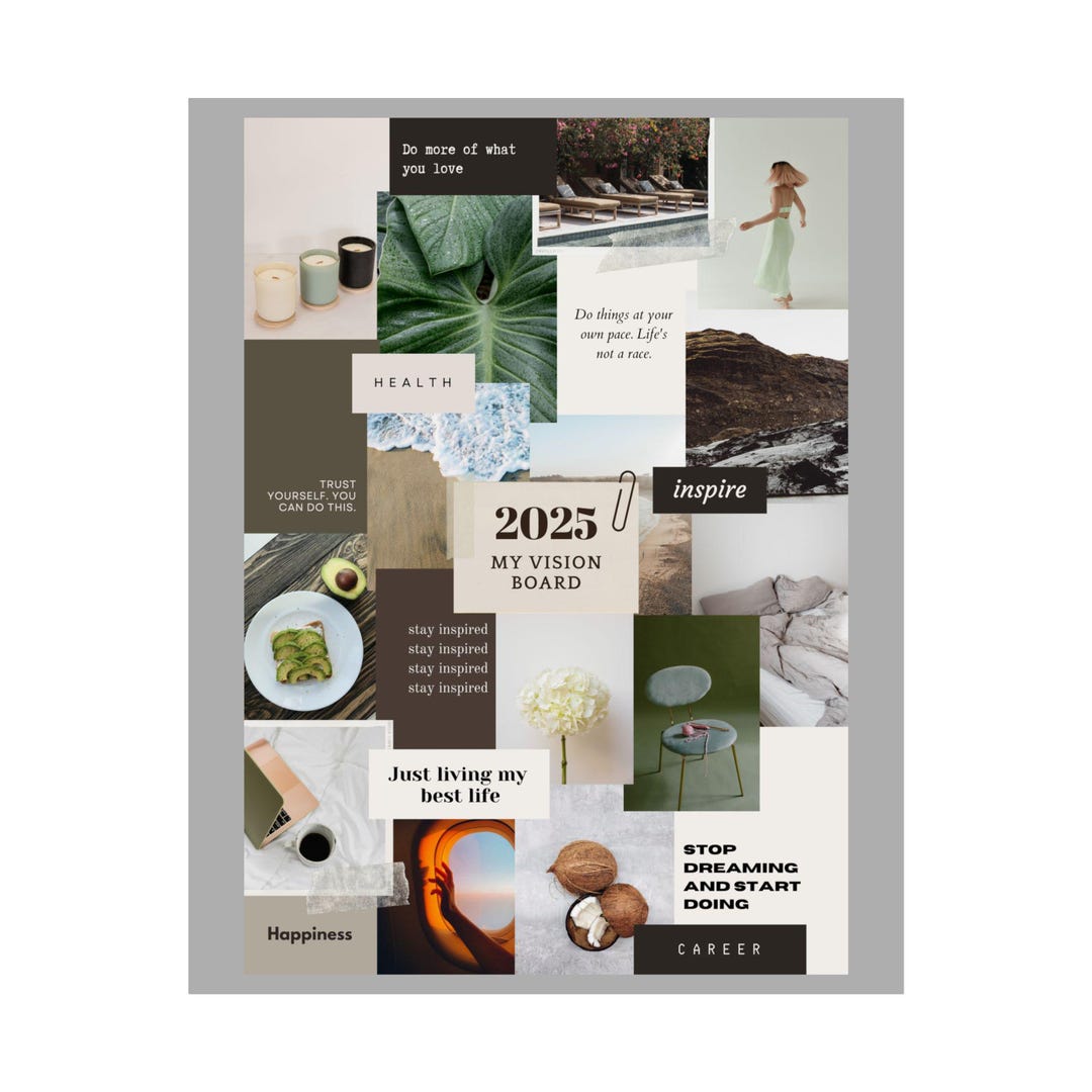 Calm 2025 Vision Board Poster - Etsy
