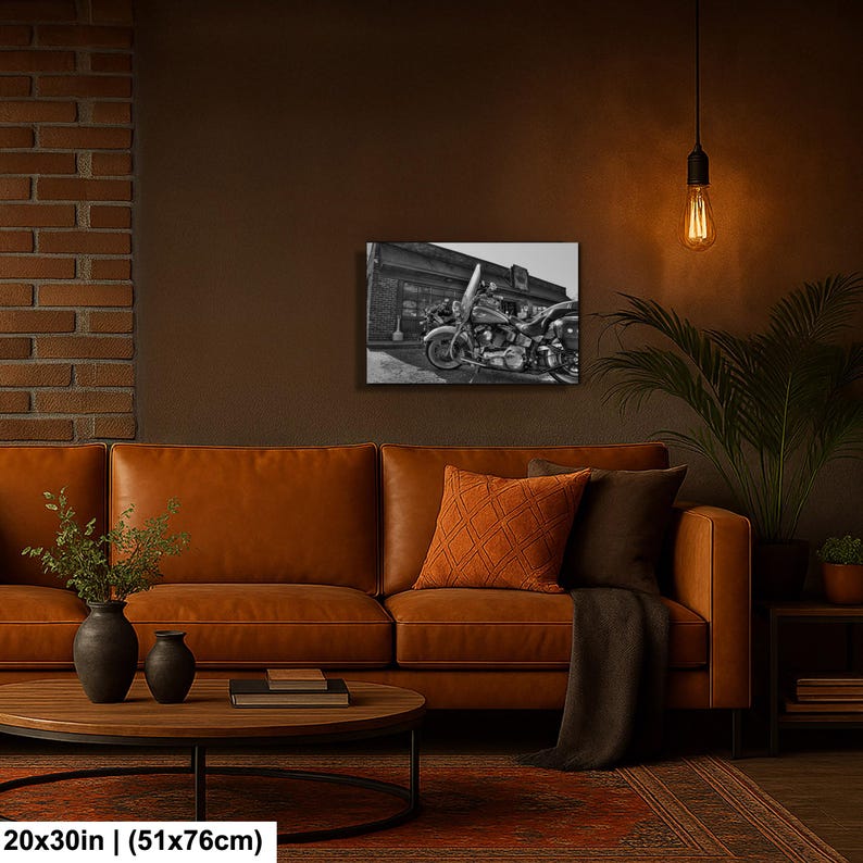 Yorktown Pub and Motorcycle B&W - Etsy