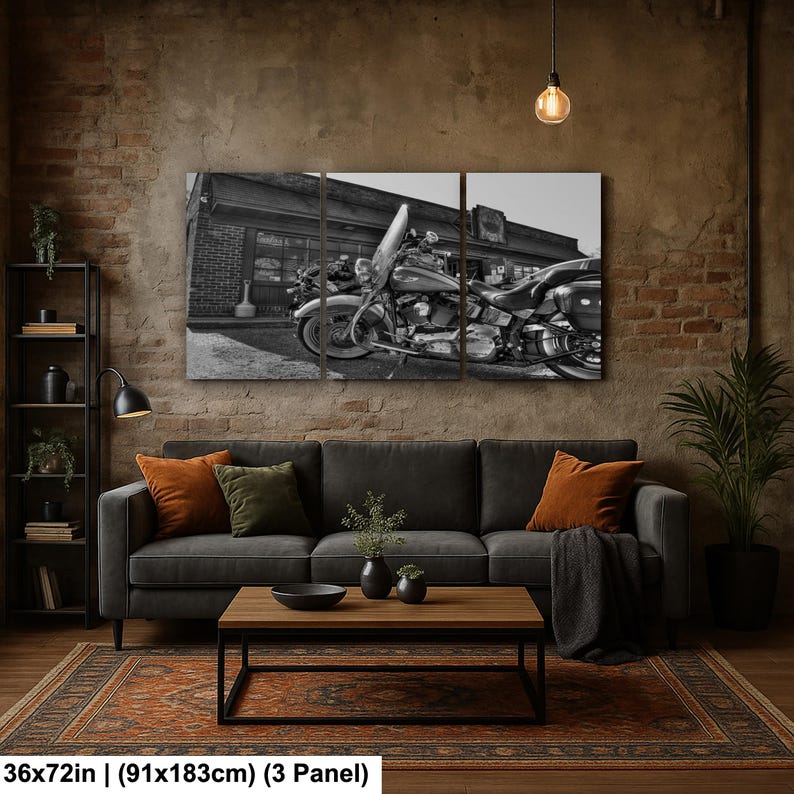 Yorktown Pub and Motorcycle B&W - Etsy