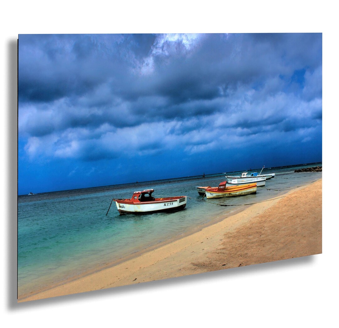 Aruba Fishing Boat, Wooden Boat, Ocean Life, Low-rise Boat - Etsy