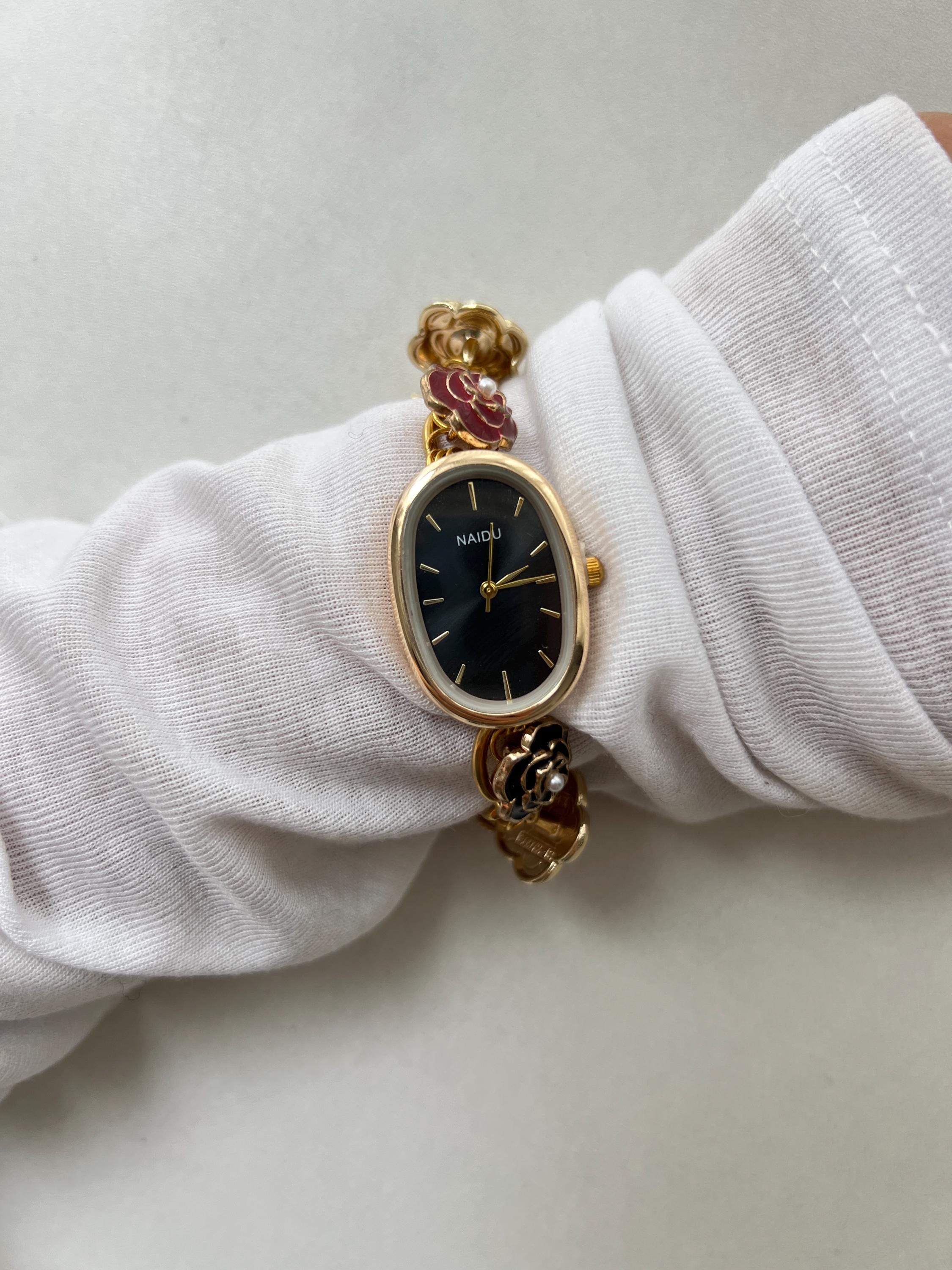 Vintage Charm Watch Bracelet,handmade Wrist Watch,cross Charm Red Watch ...