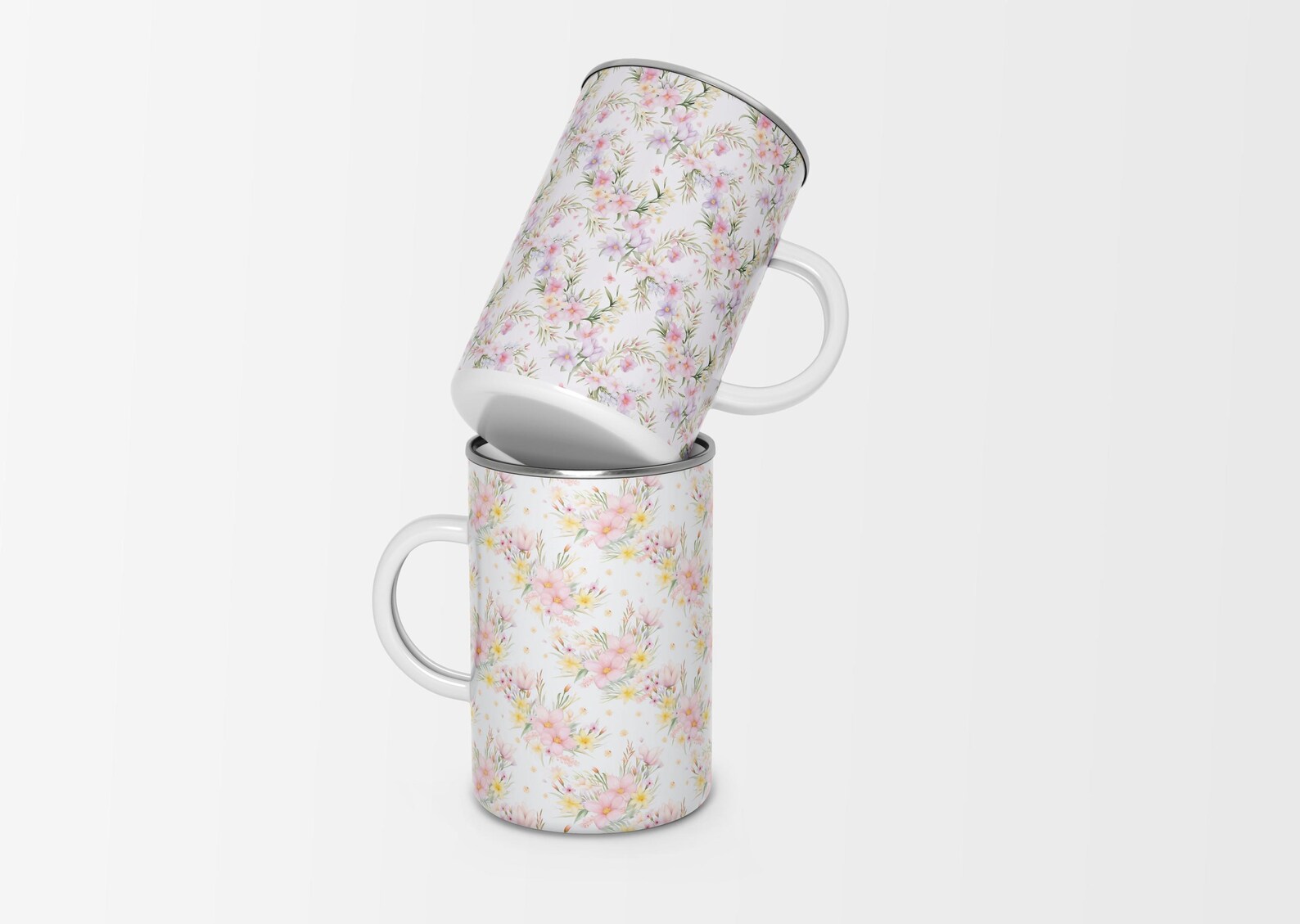 Watercolor Pink Floral Digital Paper, Spring Flowers Seamless ...