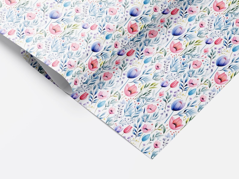 Watercolor Pink Floral Digital Paper, Soft Seamless Flower Pattern ...